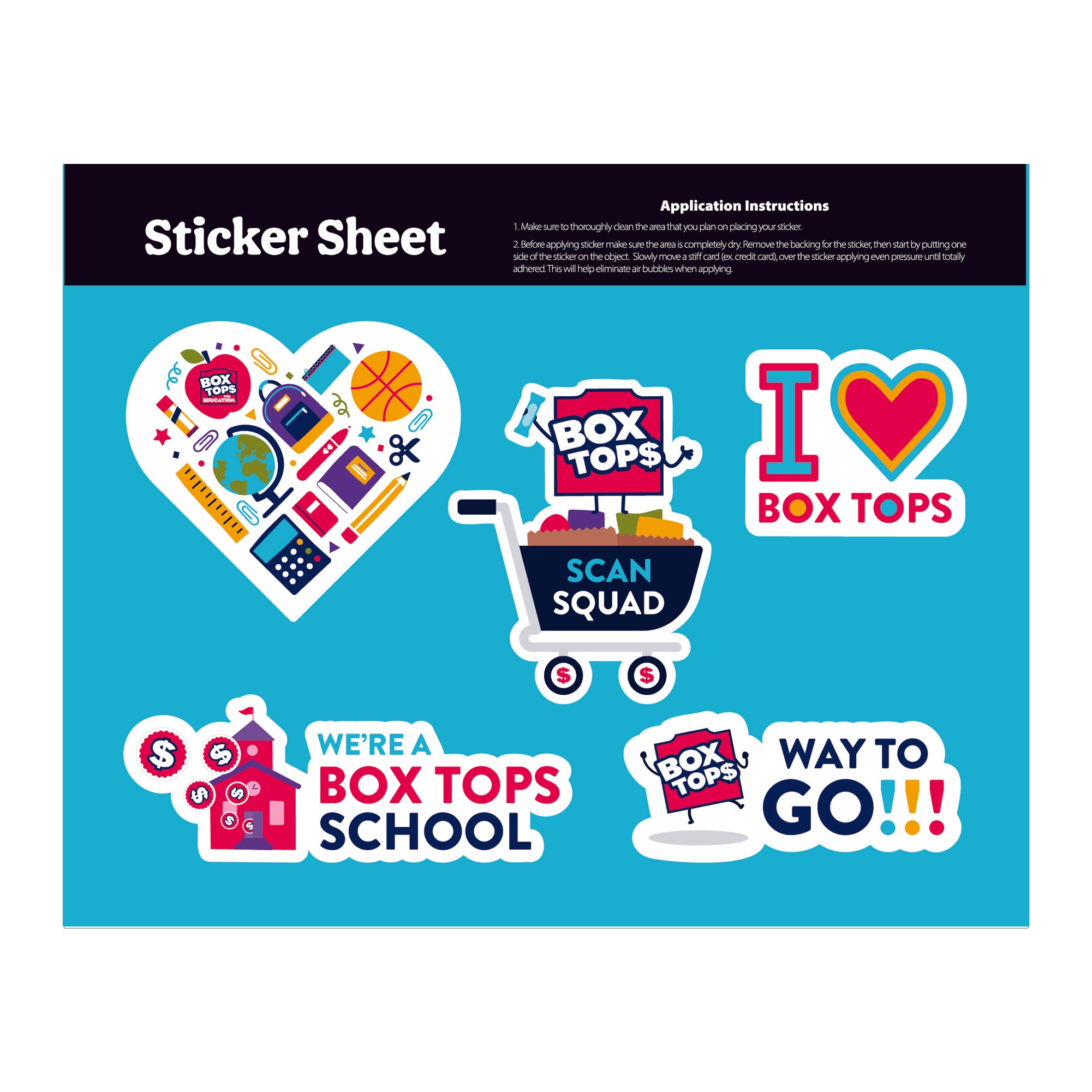 Box Tops for Education Sticker Sheet (Set of 10)